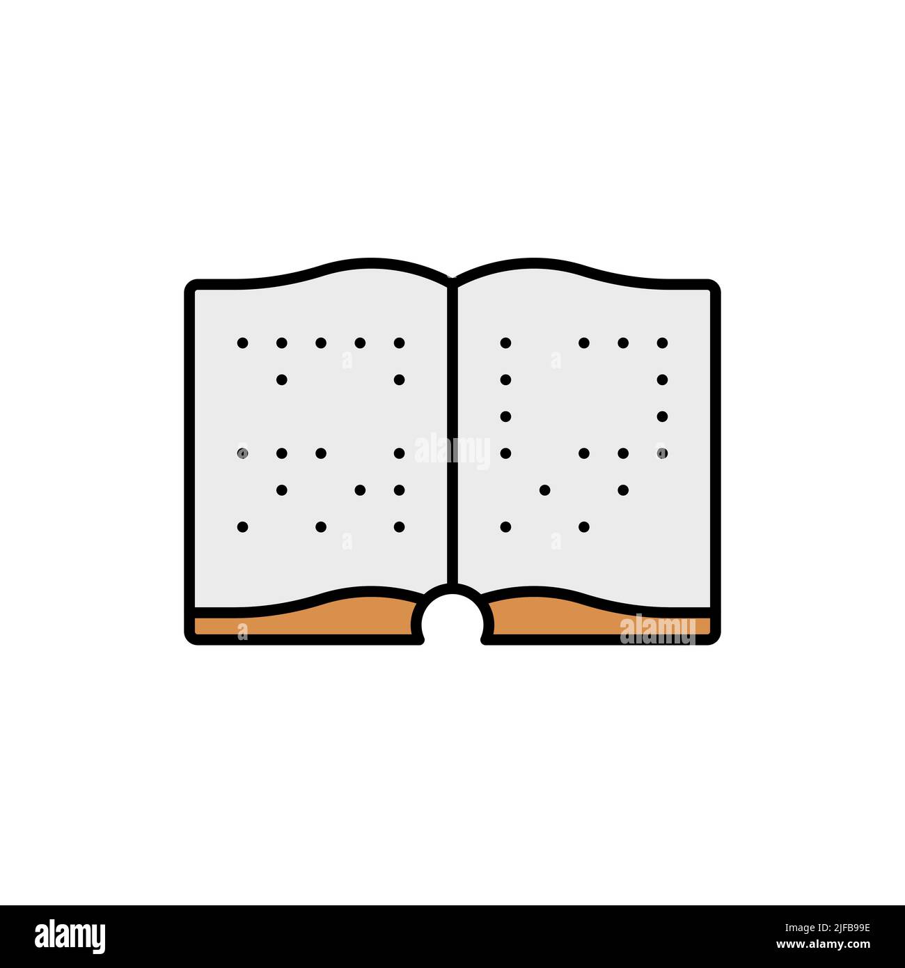 Braille book filled color icon. linear style sign for mobile concept ...