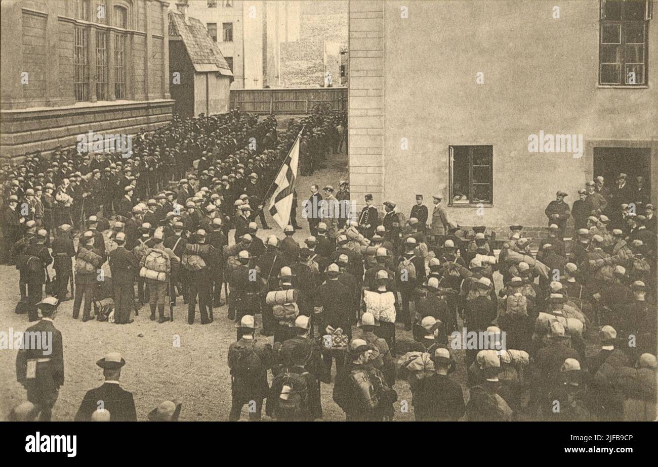 Landstormen's mobilization in 1914 Stock Photo - Alamy