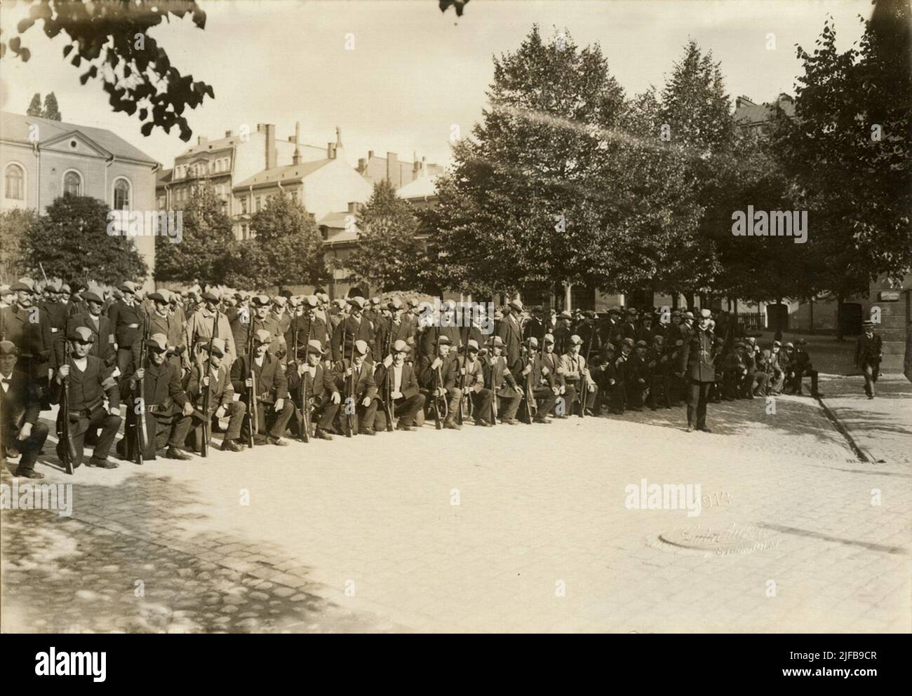 Landstormen's mobilization in 1914, Artillerigården setting outside the ...