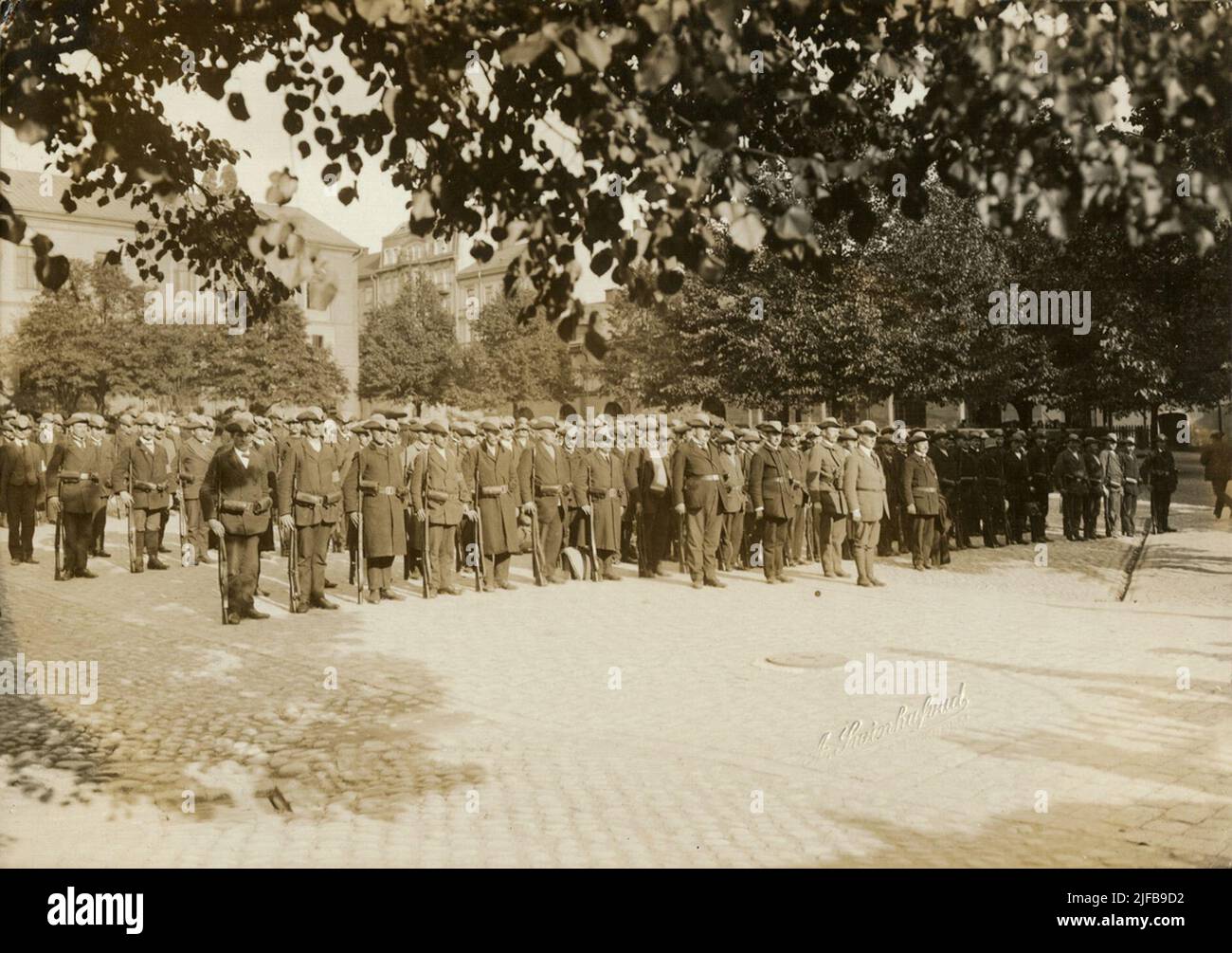 Landstormen's mobilization in 1914, Artillerigården setting outside the ...
