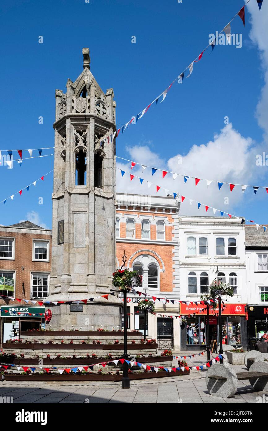 The Town square in Launceston Cornwall UK Stock Photo - Alamy