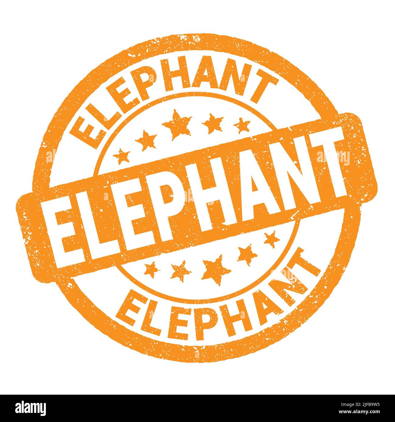ELEPHANT text written on orange grungy stamp sign Stock Photo - Alamy