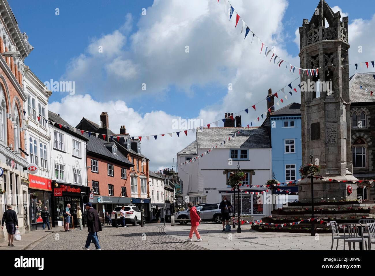 The Town square in Launceston Cornwall UK Stock Photo - Alamy