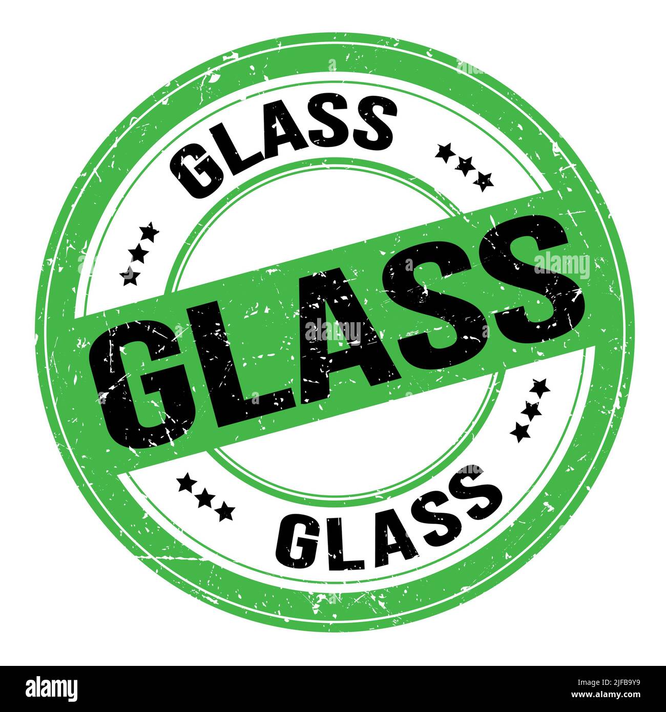 GLASS text written on green-black round grungy stamp sign Stock Photo ...