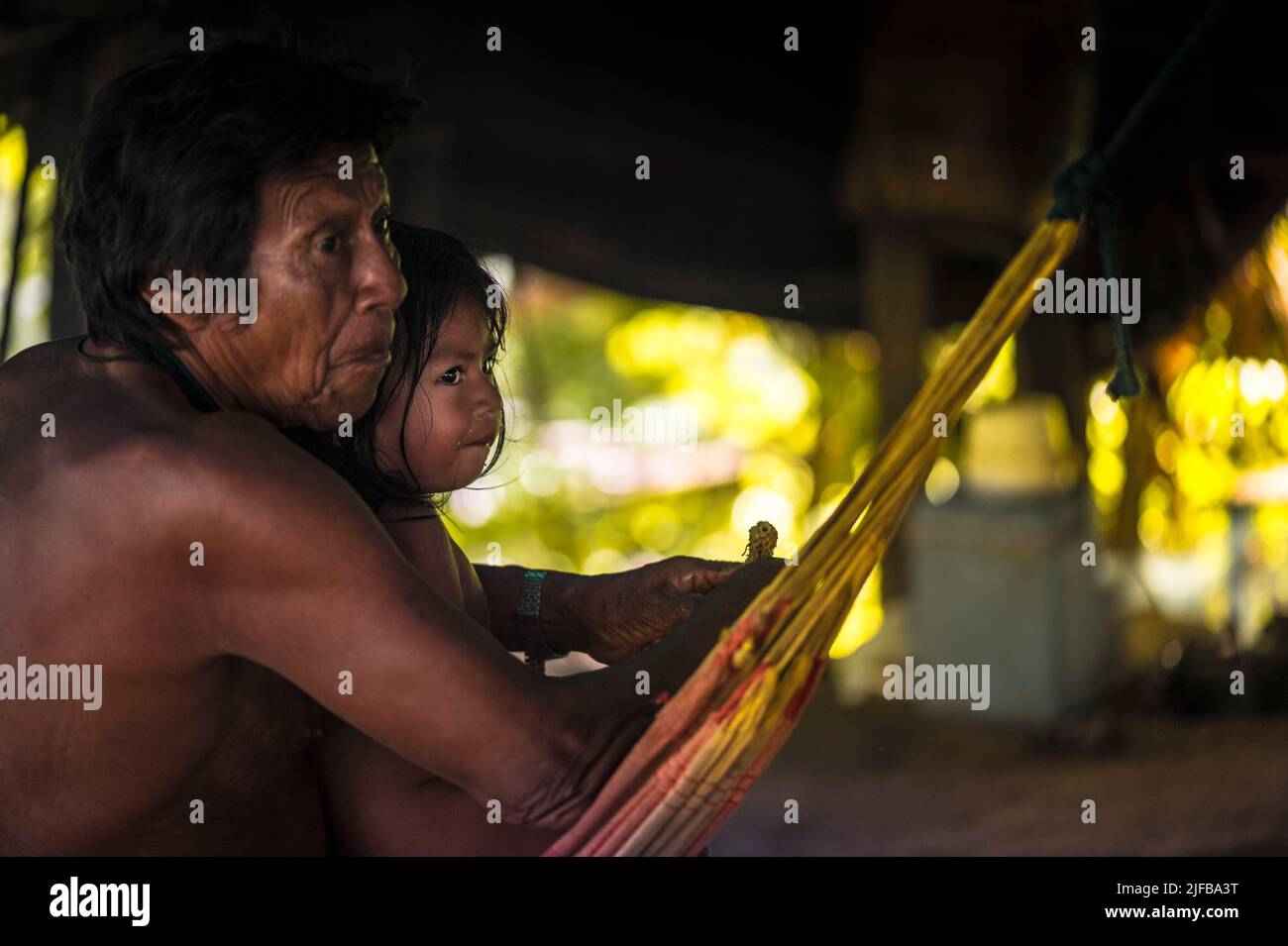 France, French Guiana, Amazonian Park, heart zone, Camopi, calm time in ...
