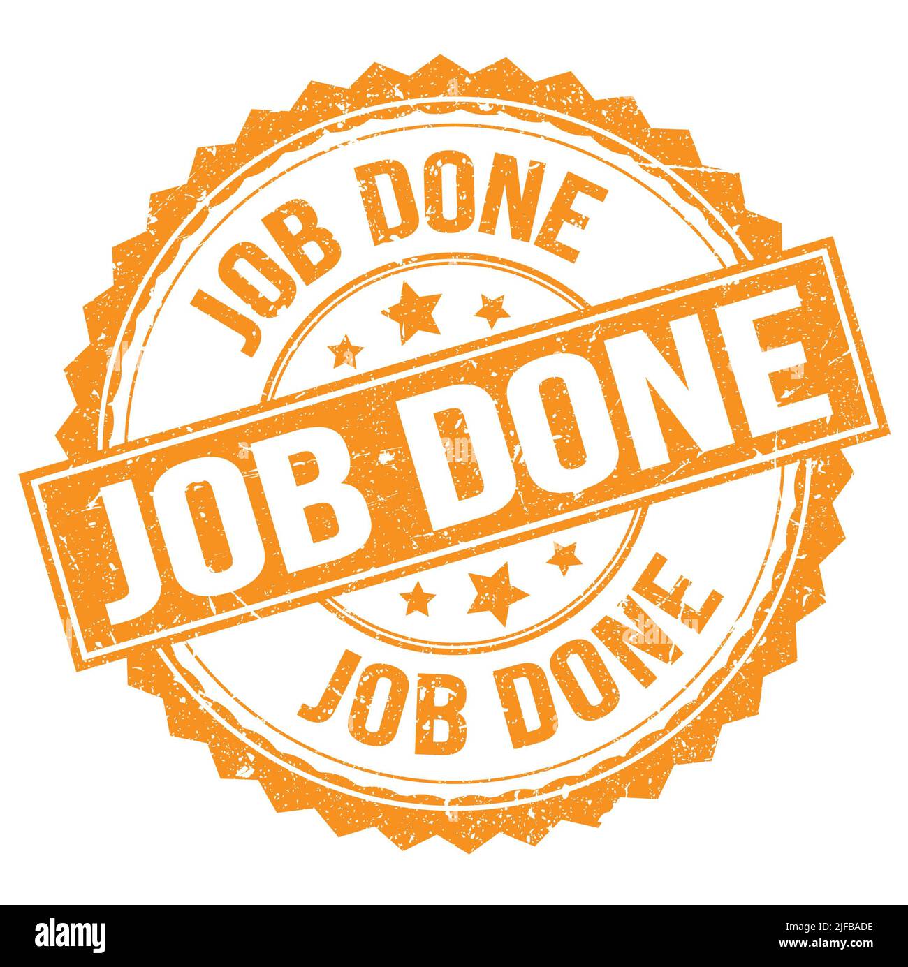 JOB DONE text written on orange round stamp sign Stock Photo - Alamy