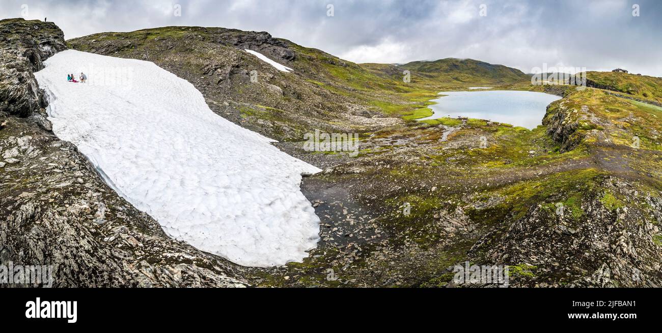 Norway, On the road to the Hardangervidda high plateau between Vik and ...