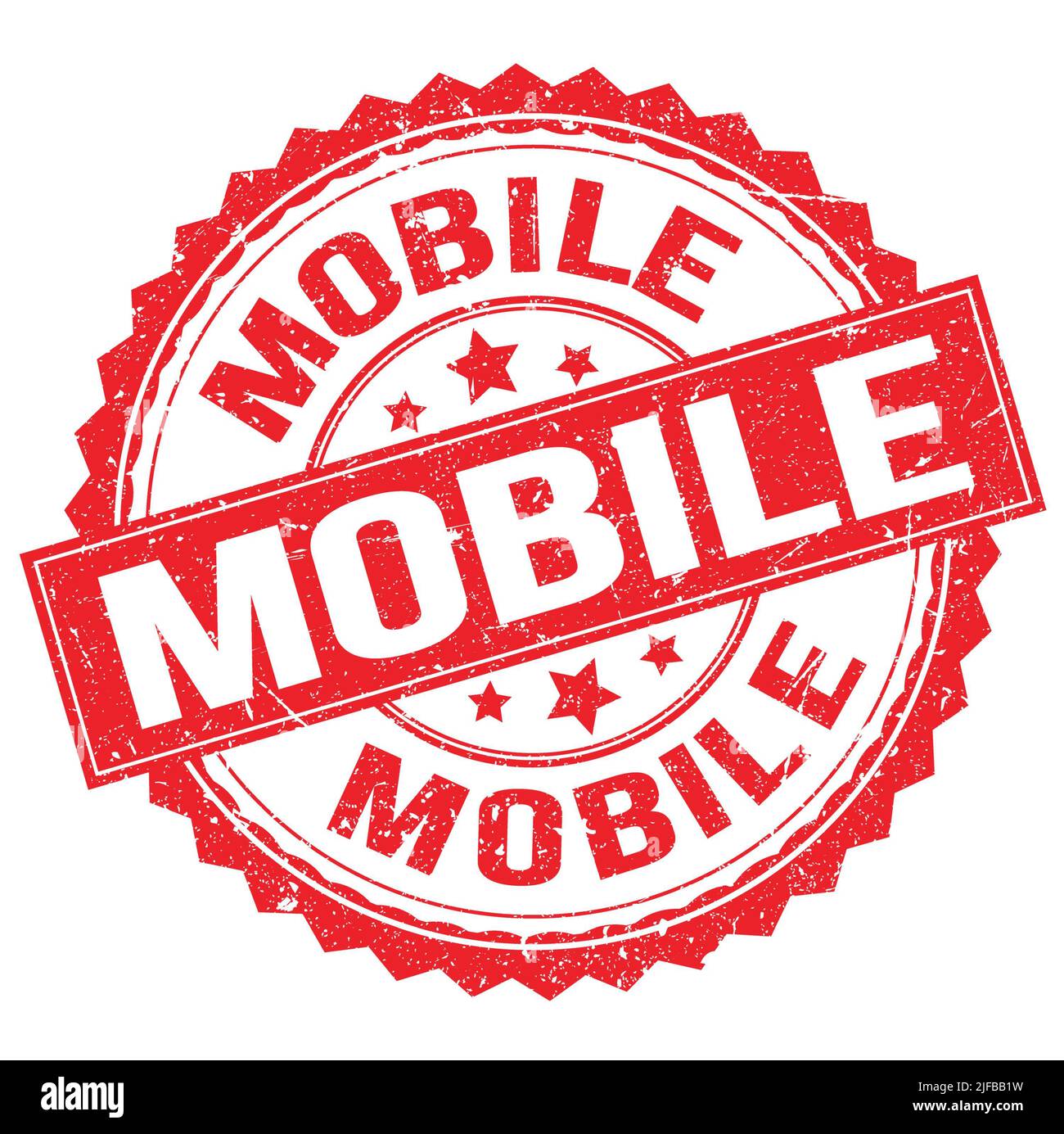 MOBILE text written on red round stamp sign Stock Photo - Alamy