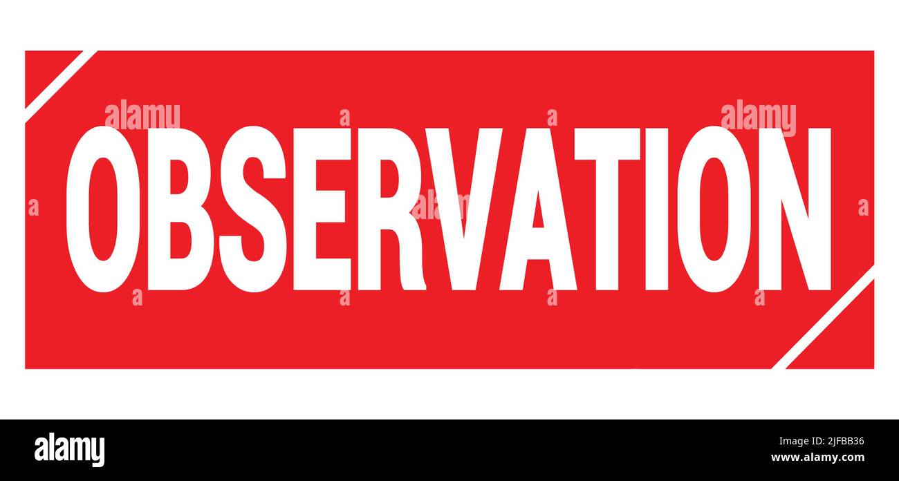OBSERVATION text written on red grungy stamp sign Stock Photo - Alamy