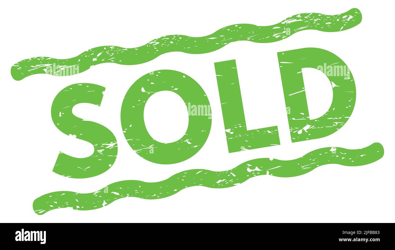 SOLD text written on green lines stamp sign Stock Photo - Alamy
