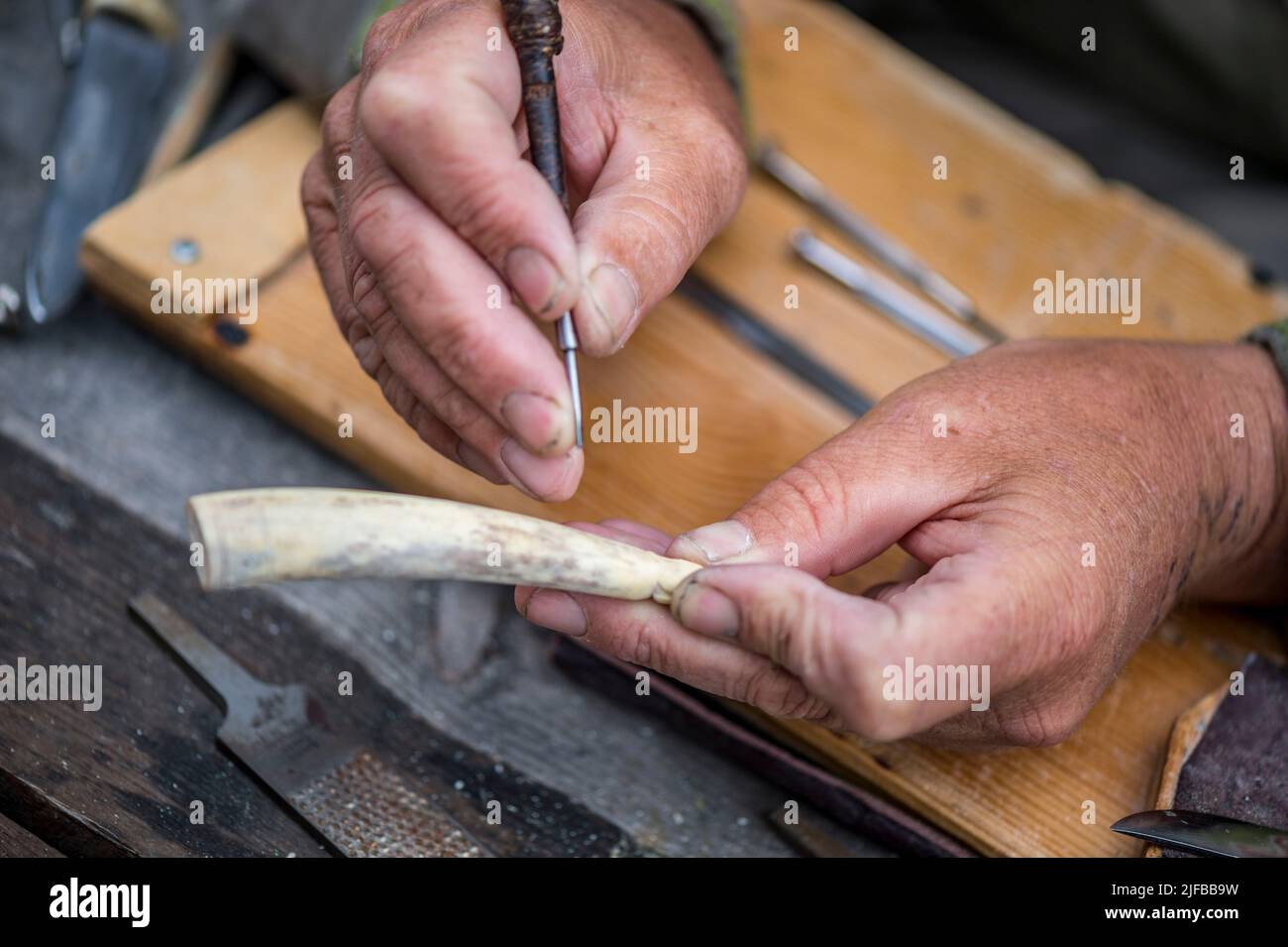 Reindeer bone tool hi-res stock photography and images - Alamy