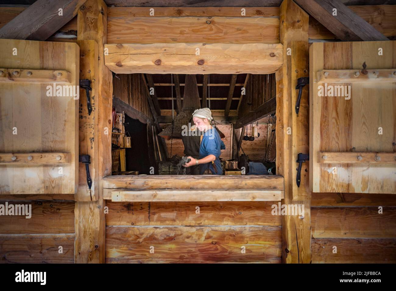 Norway, Vestland County, Naeroyfjord, Aurland, Gudvangen, Viking ...