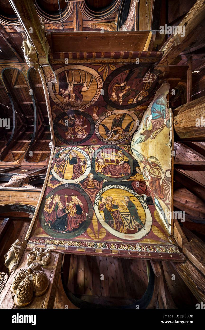 Norway, County of Sogn og Fjordane, Vik, the richly decorated ...