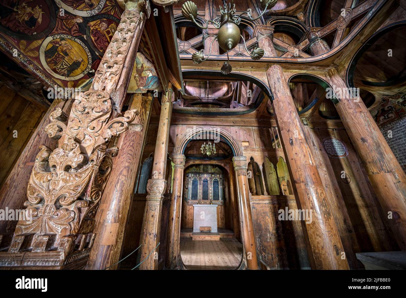Norway, County of Sogn og Fjordane, Vik, the richly decorated ...