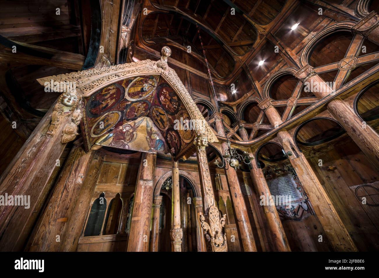 Norway, County of Sogn og Fjordane, Vik, the richly decorated ...