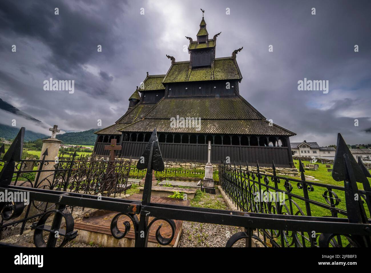 Norway, County of Sogn og Fjordane, Vik, the richly decorated ...