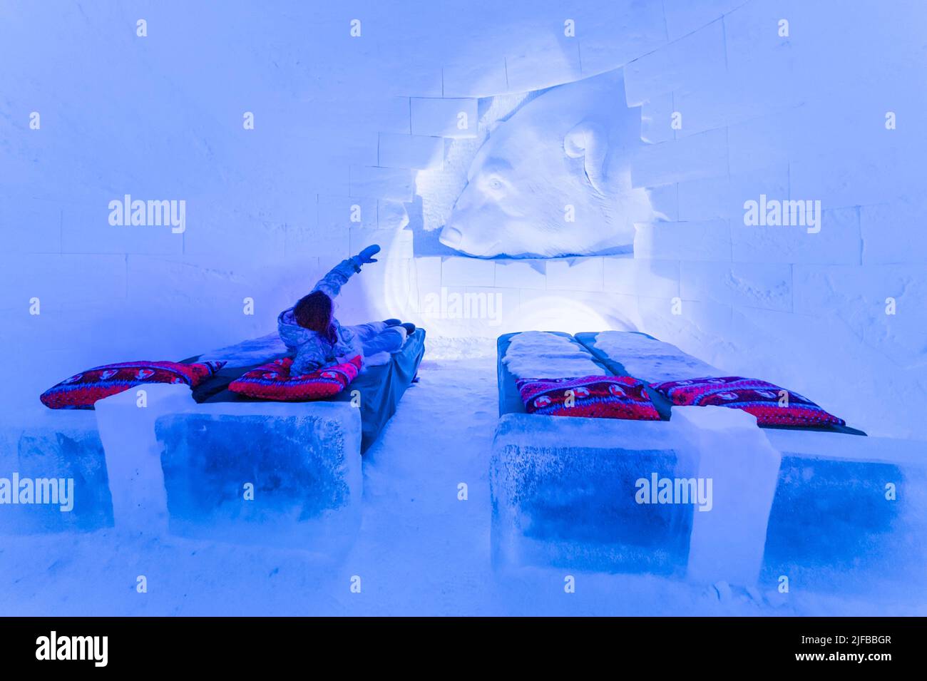 Norway, Lapland, County of Finnmark, Kirkenes, ice hotel and its ...