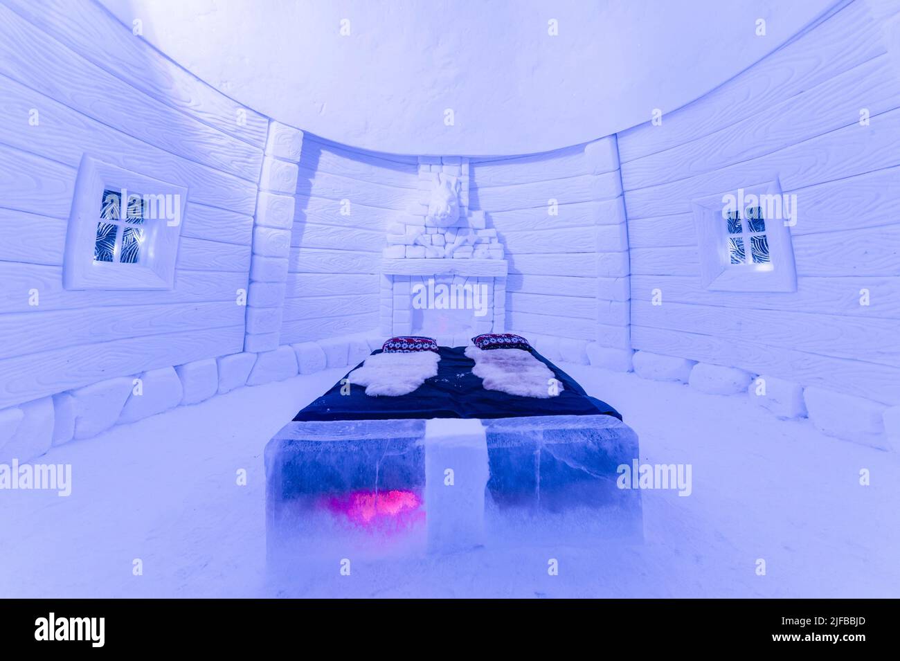 Norway, Lapland, County of Finnmark, Kirkenes, ice hotel and its ...