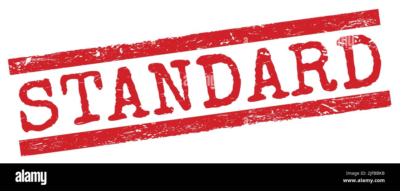 STANDARD text written on red grungy lines stamp sign Stock Photo - Alamy