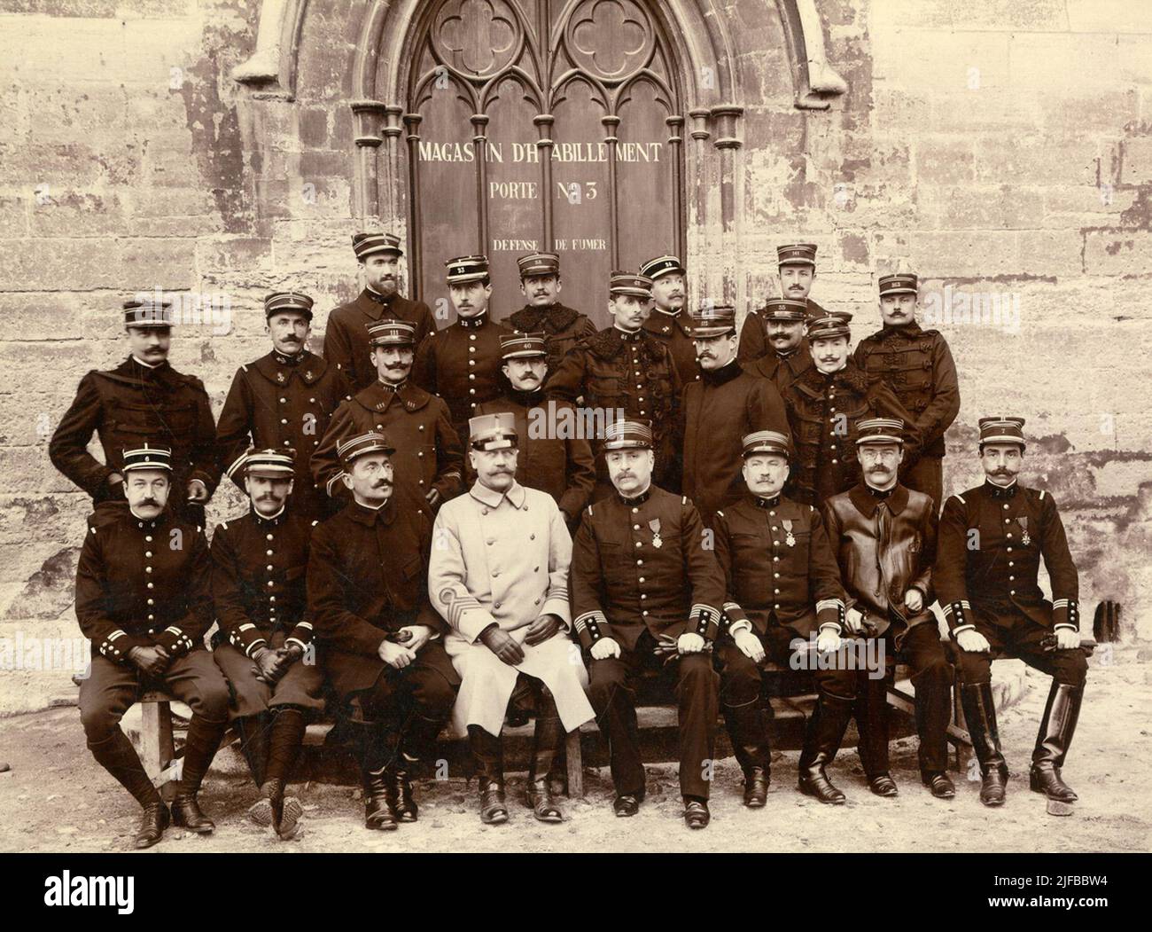 Group portrait of Lieutenant Colonel Olof Kullberg with French officers ...