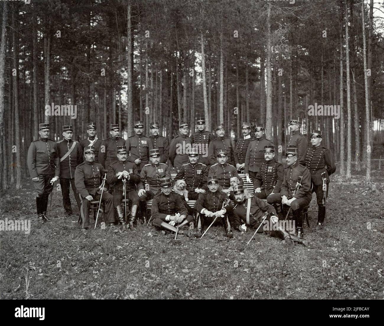 Group portrait of officers at Svea Artillery Regiment A 1 on Marma ...