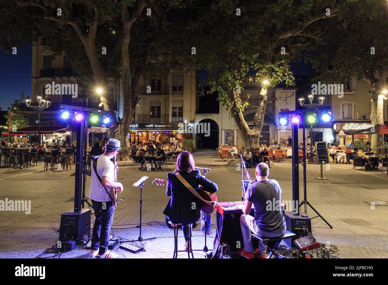 France, Var, Dracenie, Draguignan, place Rene Cassin, concert by Ginger ...