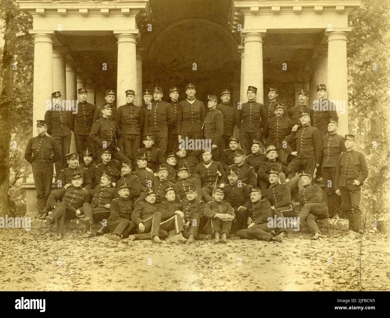 Group portrait of graduated students from the war school in 1891 Stock ...