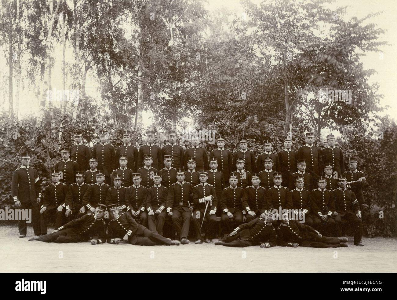 Group portrait of soldiers probably from Göta Livgarde in 2 at the ...