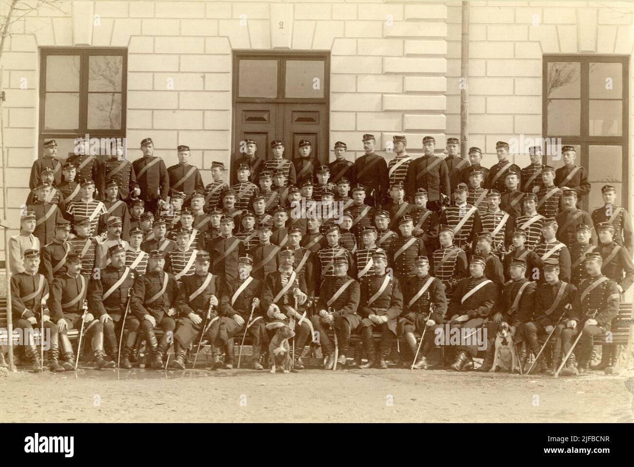 Group portrait of officers and soldiers at the Cavalry School 1887-1888 ...