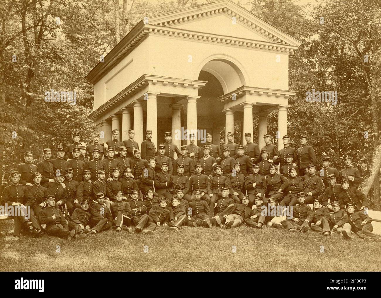 Group portrait of graduated students from the war school in 1880 Stock ...