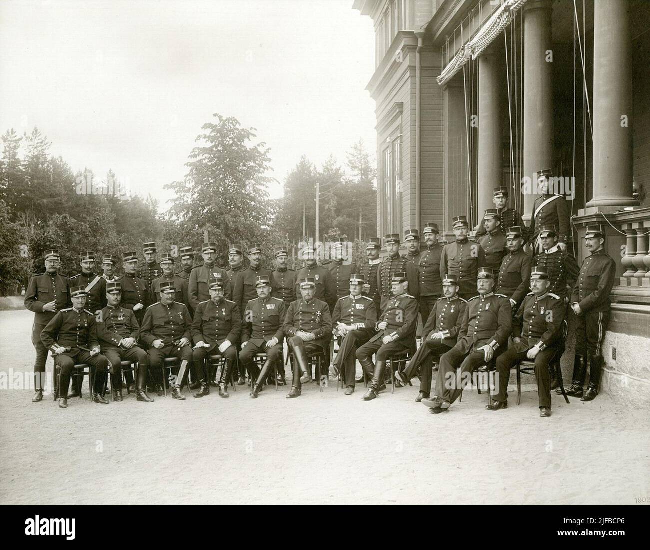Group portrait of officers at unknown artillery regiment at Marma ...