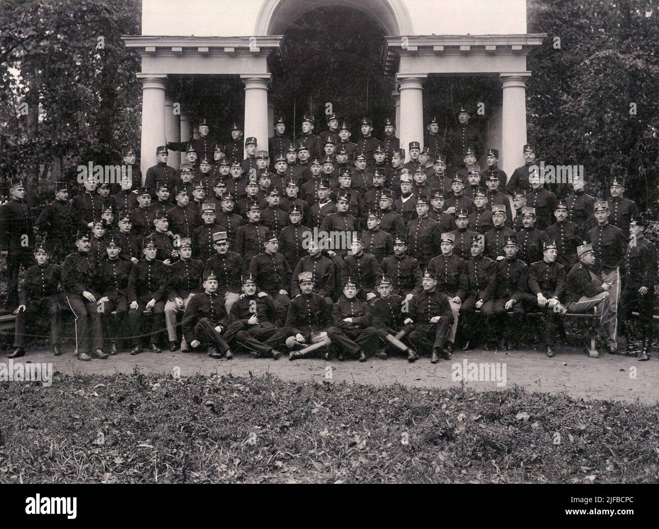 Group portrait of graduated students from the war school in 1897 Stock ...