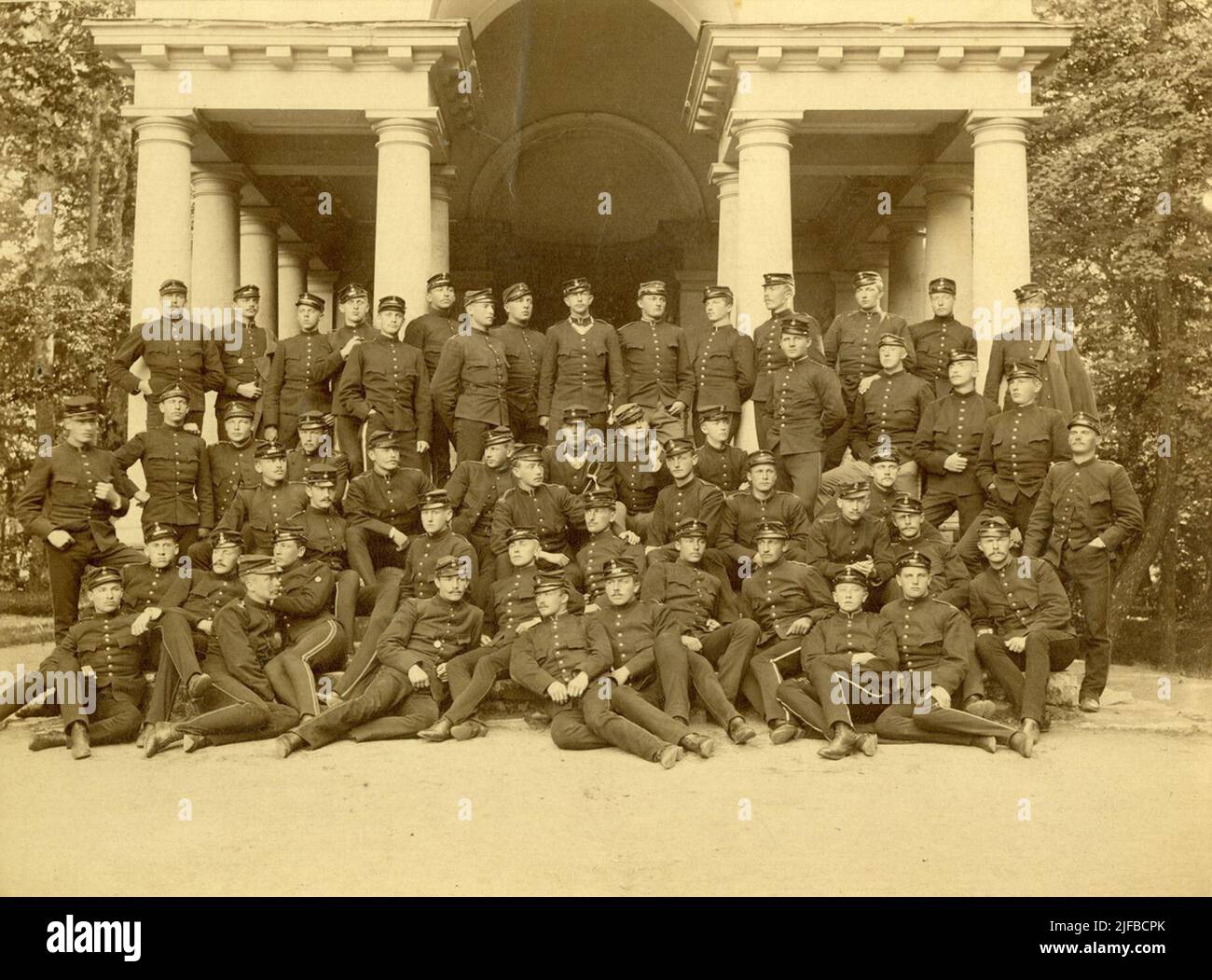 Group portrait of graduated students from the war school in 1888 Stock ...