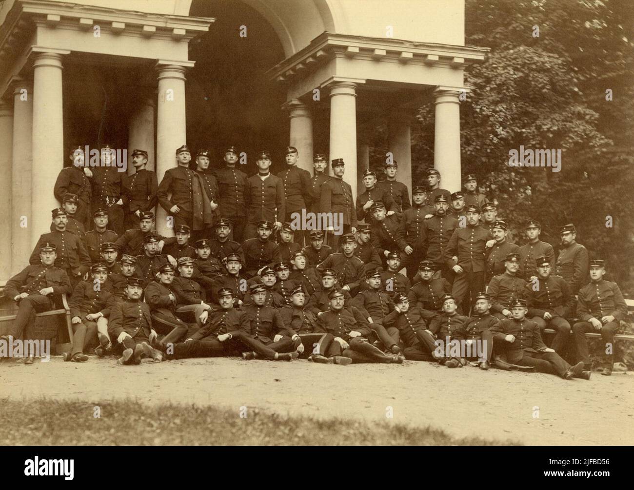 Group portrait of graduated students from the war school in 1885 Stock ...