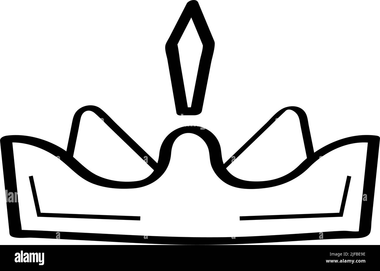 Crown icon vector in doodle style. Outlines royal family sign. Simple ...