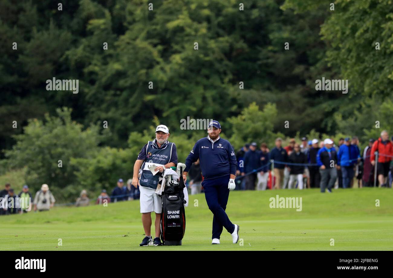 Ireland's Shane Lowry with his caddie Brian "Bo" Martin during day two ...
