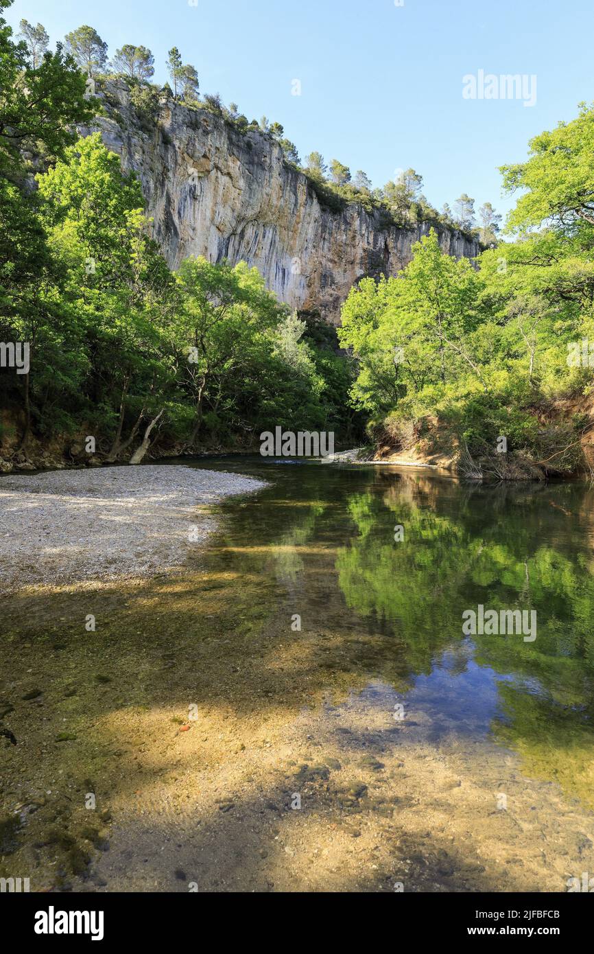 France, Var, Provence Verte, Chateauvert, the gorges of Vallon Sourn ...