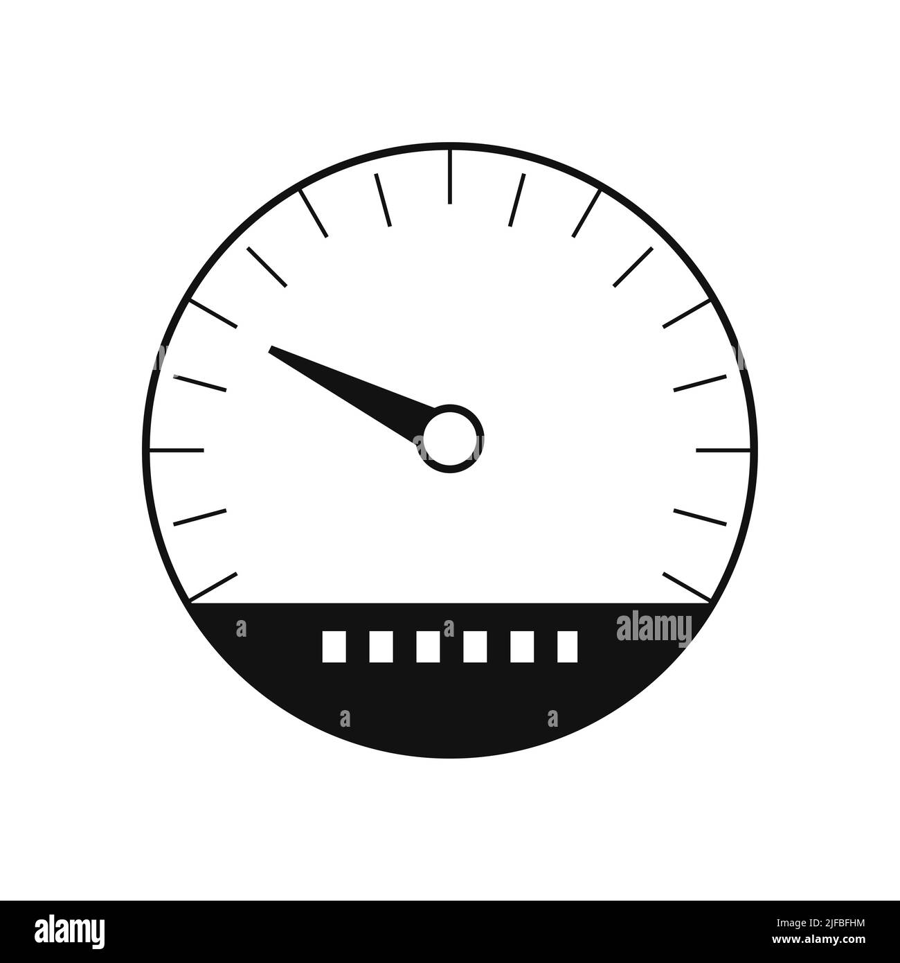 Speedometer icon vector. Scale meter in outline style. Tachometer icon. Speed indicator symbol ...