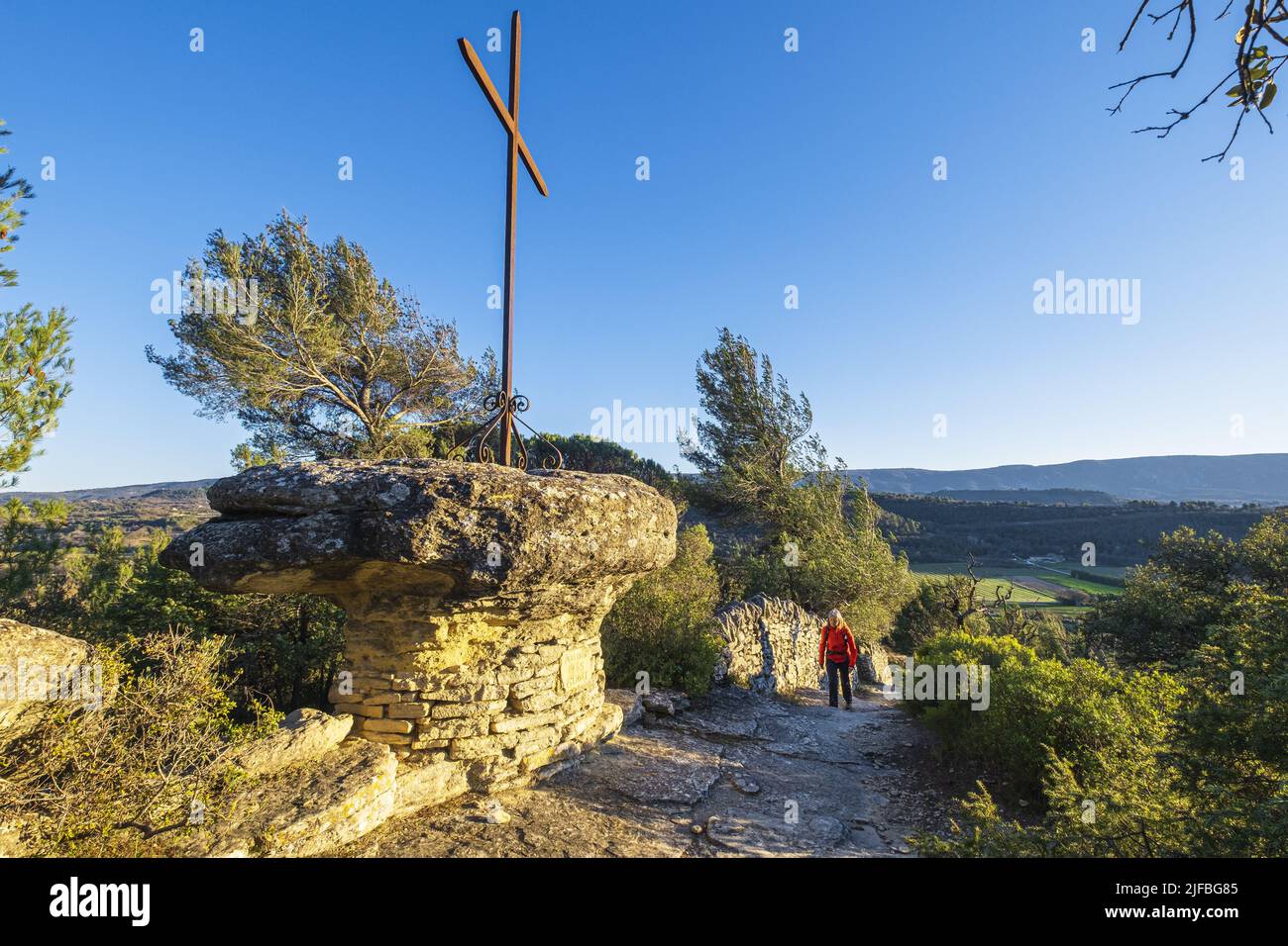 France, Vaucluse, Luberon regional nature park, hike starting from the ...