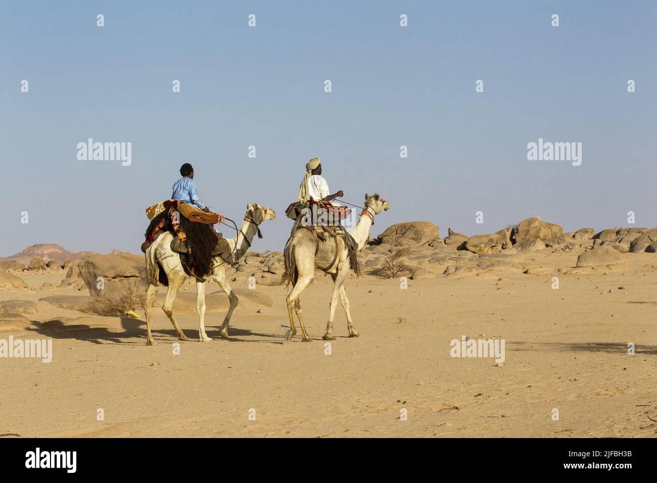 Chad, Ennedi, Wadi Hawar, Amdjarass, native village of Idriss Deby ...