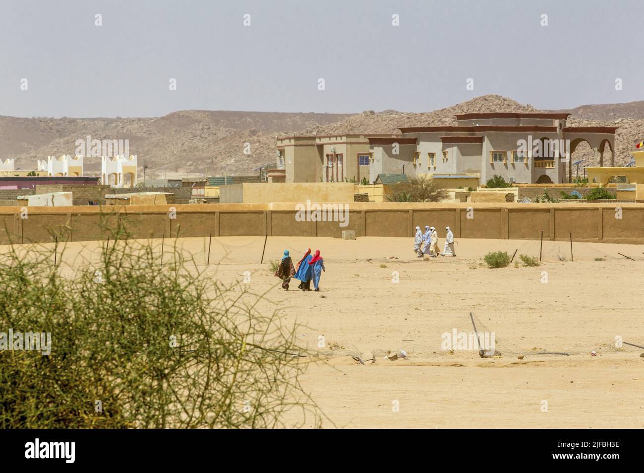 Chad, Ennedi, Wadi Hawar, Amdjarass, native village of Idriss Deby ...
