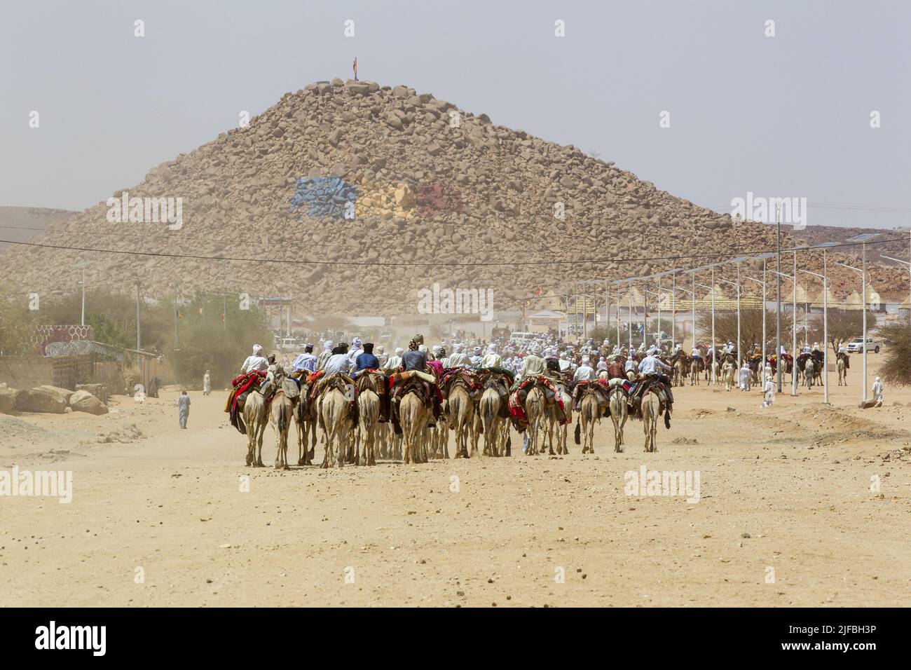 Chad, Ennedi, Wadi Hawar, Amdjarass, native village of Idriss Deby ...