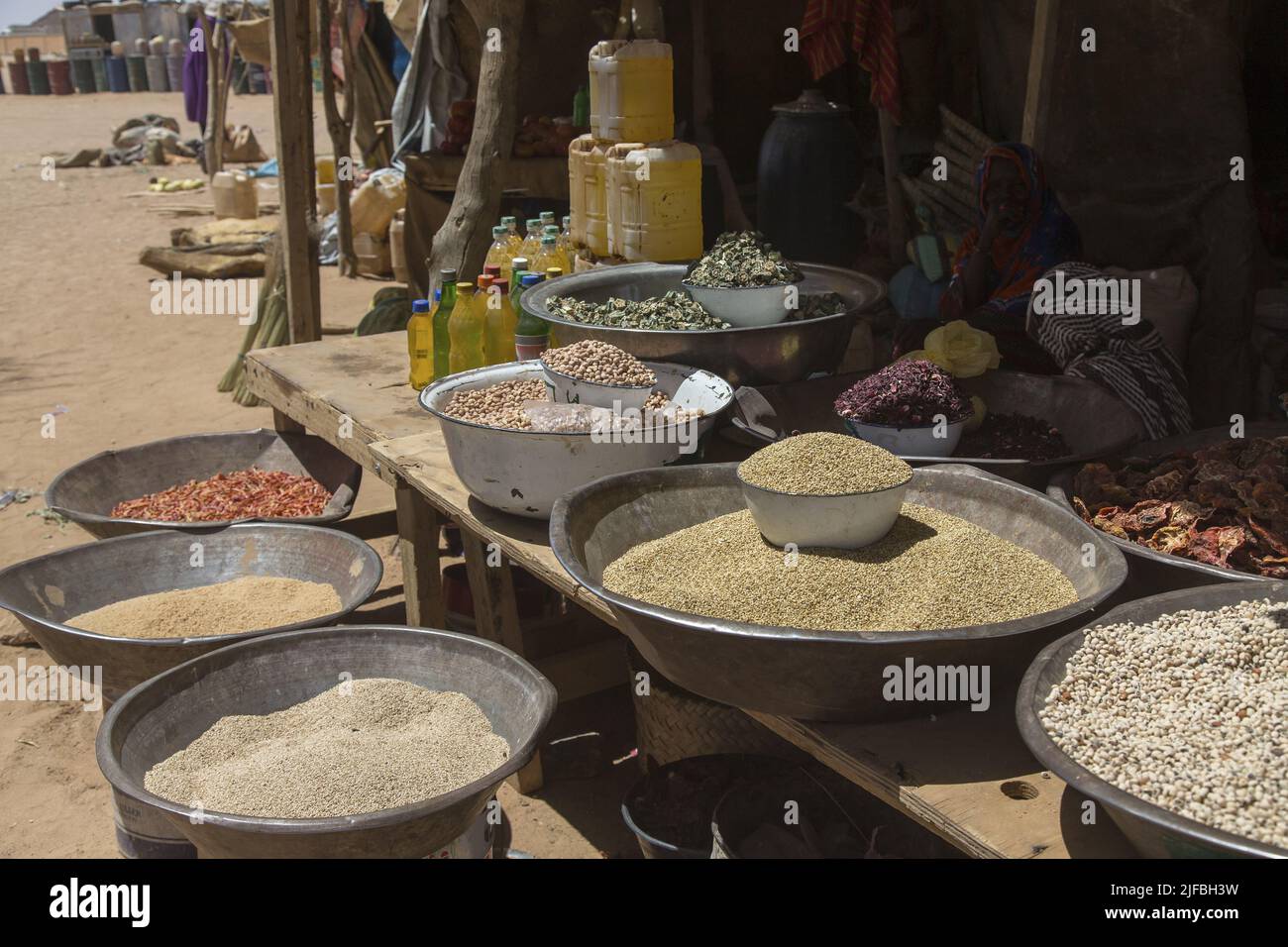 Chad, Ennedi, Wadi Hawar, Amdjarass, native village of Idriss Deby, the ...