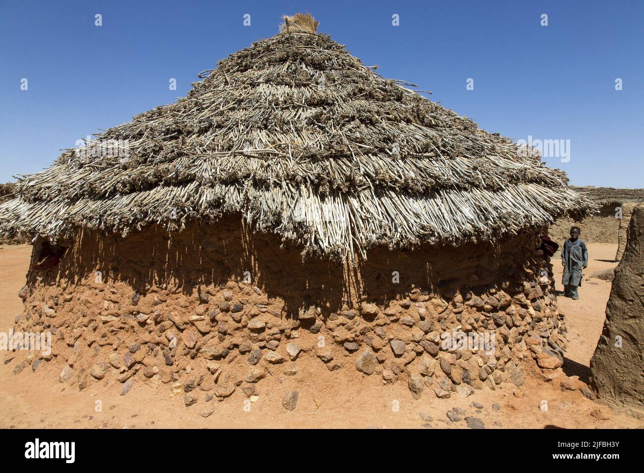 Chad, Ennedi, Wadi Hawar, Amdjarass, native village of Idriss Deby ...