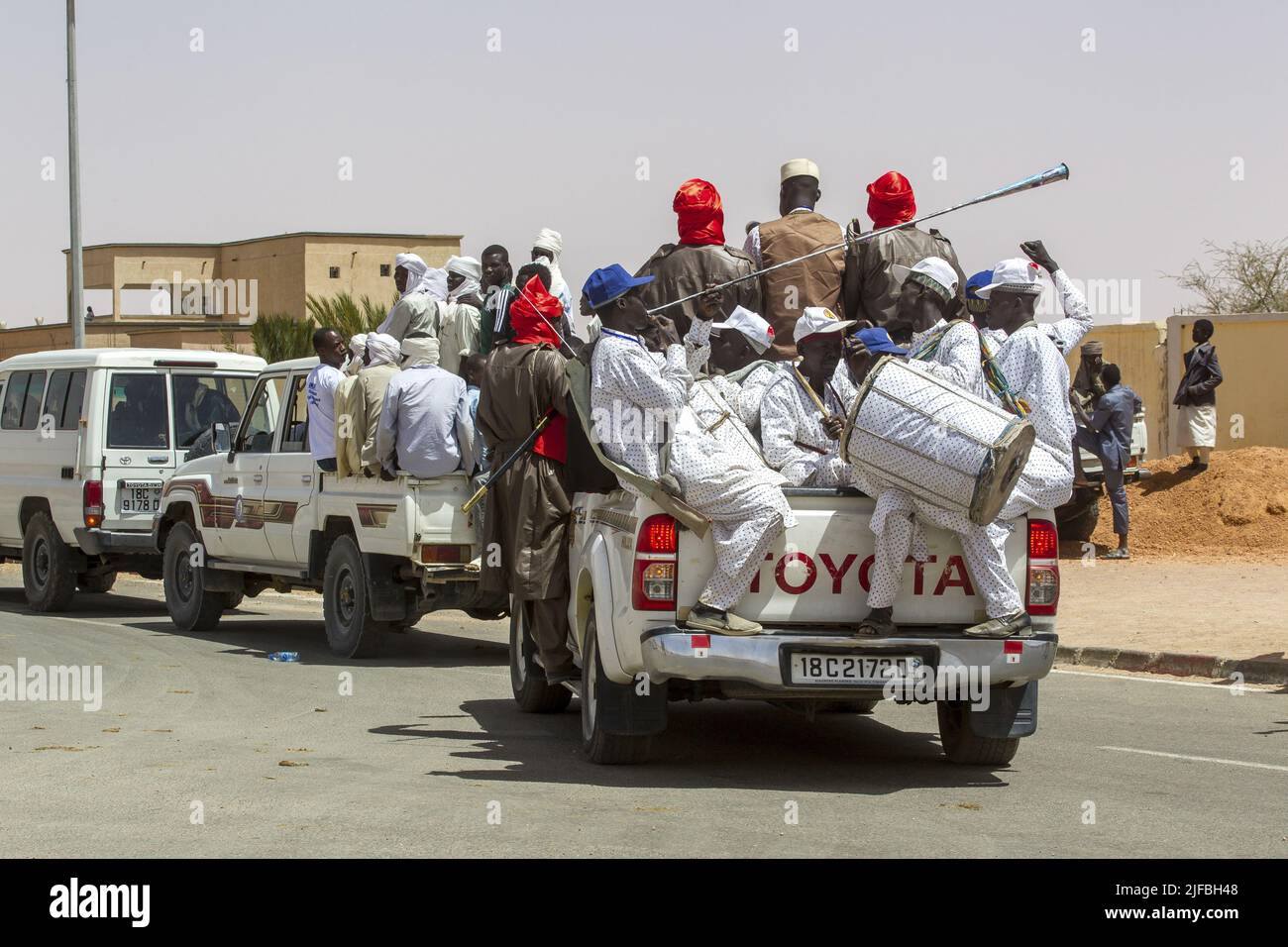 Chad, Ennedi, Wadi Hawar, Amdjarass, native village of Idriss Deby ...