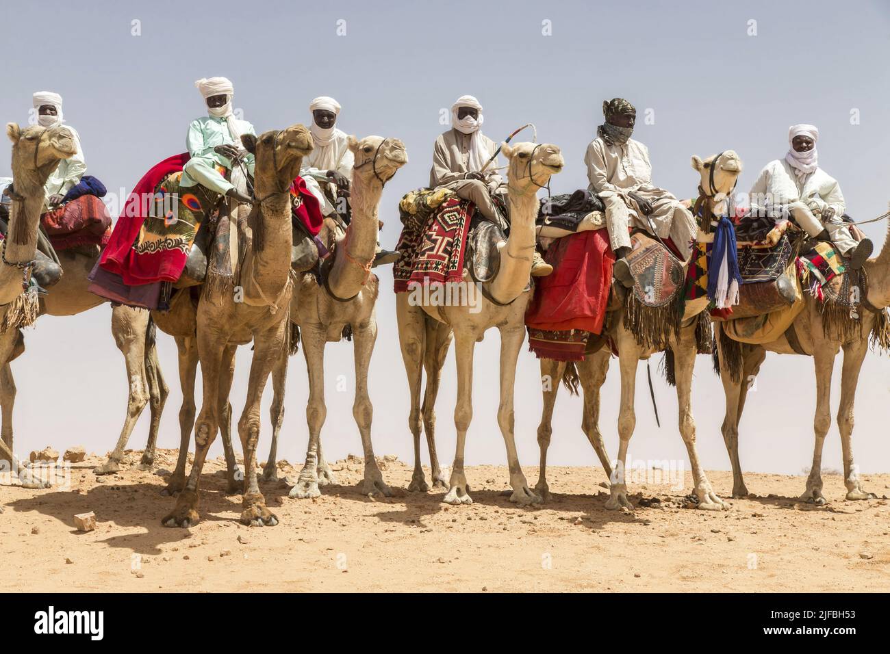 Chad, Ennedi, Wadi Hawar, Amdjarass, native village of Idriss Deby ...
