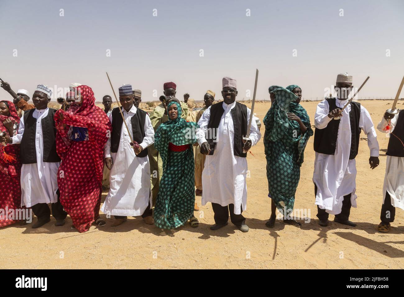 Chad, Ennedi, Wadi Hawar, Amdjarass, native village of Idriss Deby ...