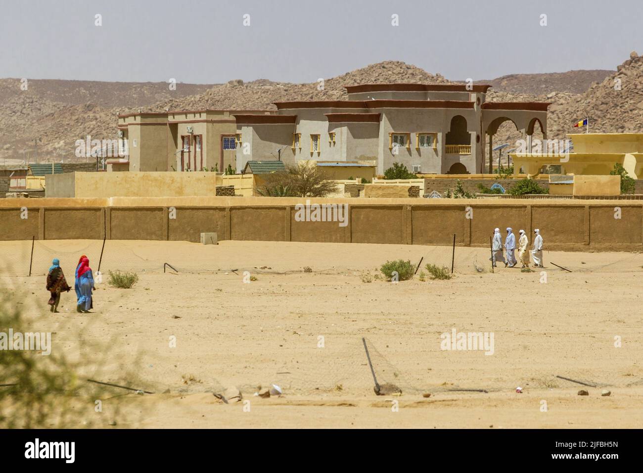 Chad, Ennedi, Wadi Hawar, Amdjarass, native village of Idriss Deby ...