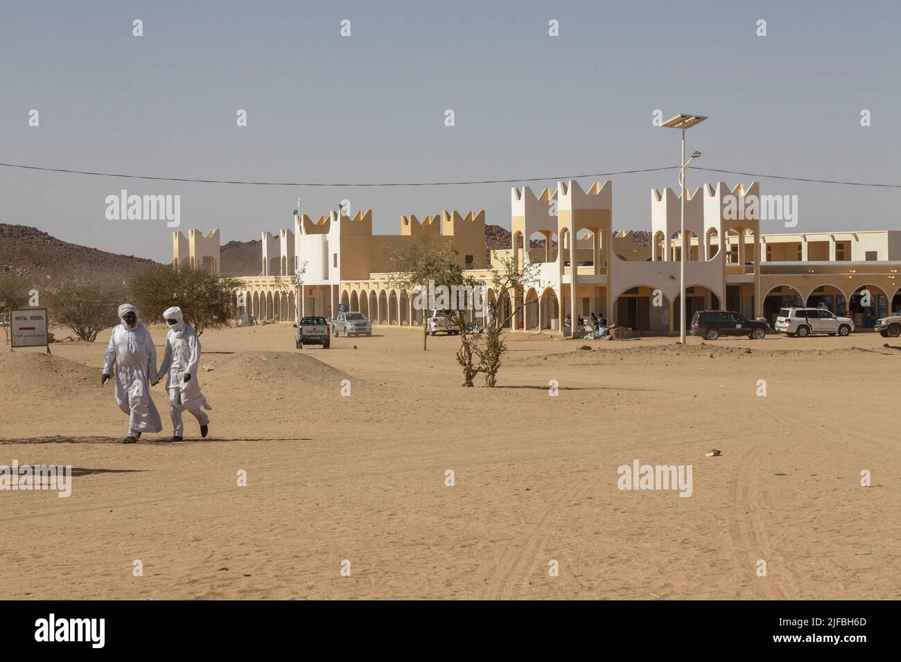 Chad, Ennedi, Wadi Hawar, Amdjarass, native village of Idriss Deby ...