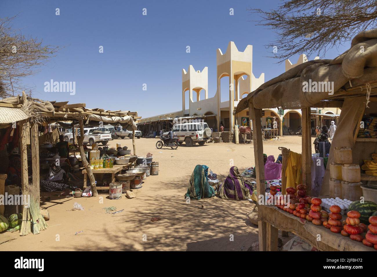 Chad, Ennedi, Wadi Hawar, Amdjarass, native village of Idriss Deby, the ...